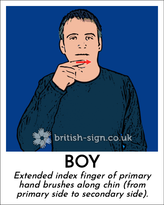 Boy In British Sign Language BSL 